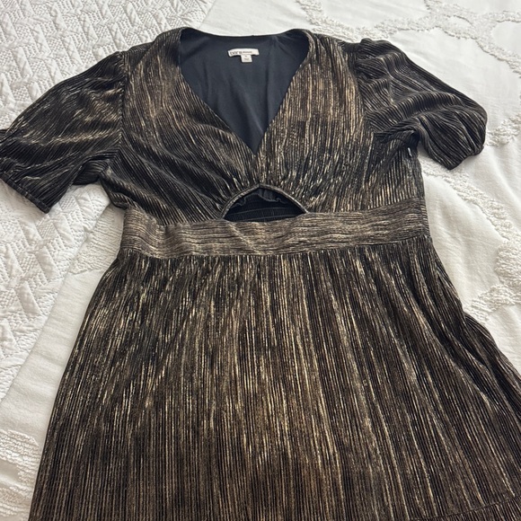 Bar III | Dresses | Bar Iii Black And Gold Midi Dress | Poshmark